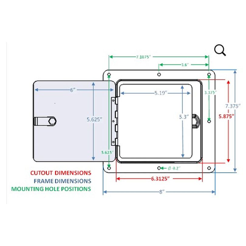 Product Detail for Universal Access Door-Chrome